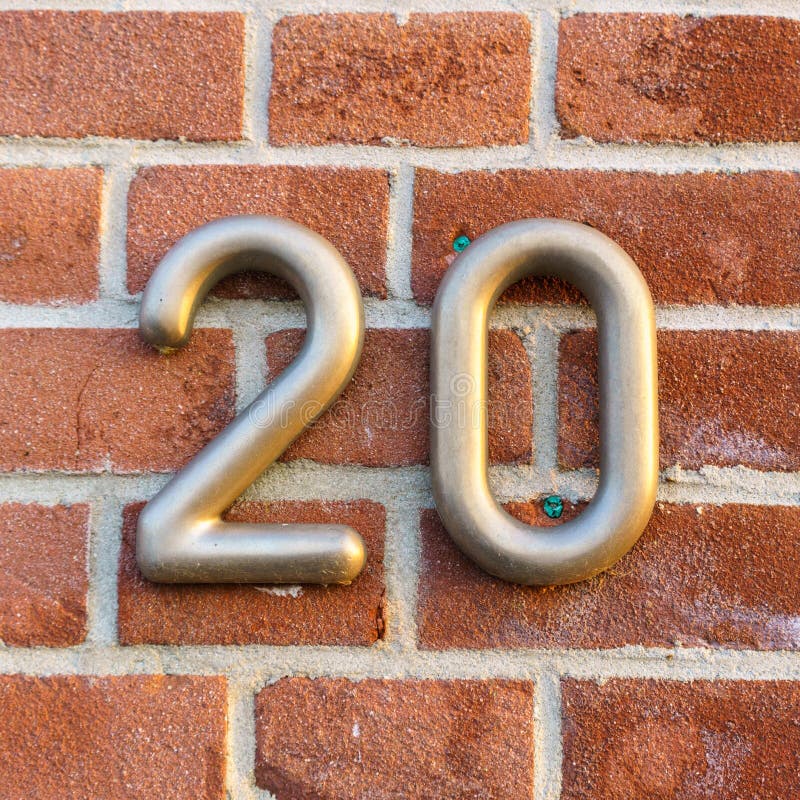House number twenty 20 stock image. Image of bricks - 259887363
