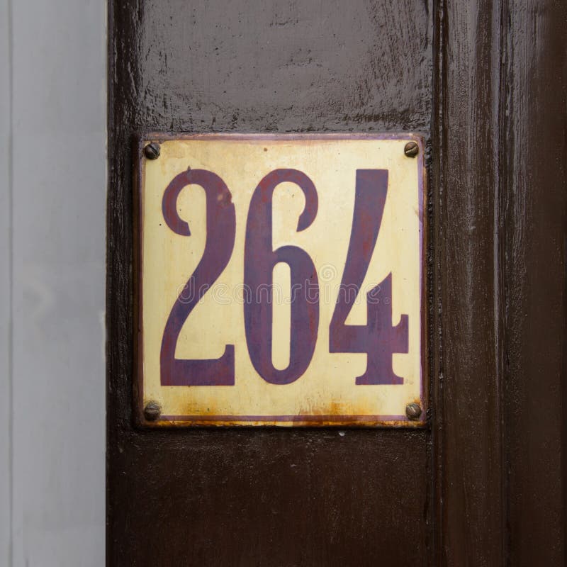 House Number Two Hundred and Sixty Four 264 Stock Photo - Image of font ...