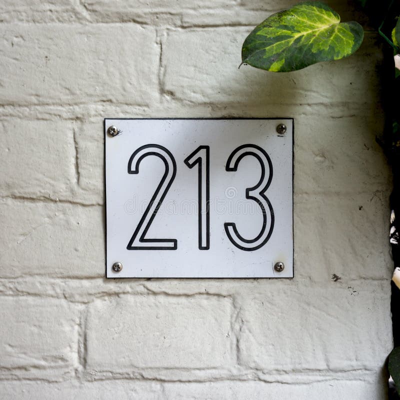 House number 213 stock photo. Image of outside, leaf - 258644760