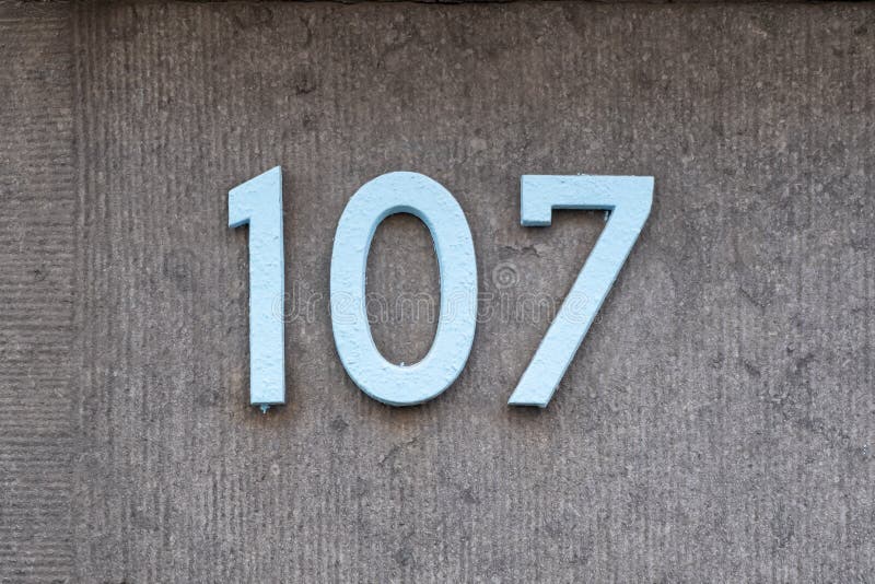 House number 107 stock image. Image of closeup, seven - 145073343