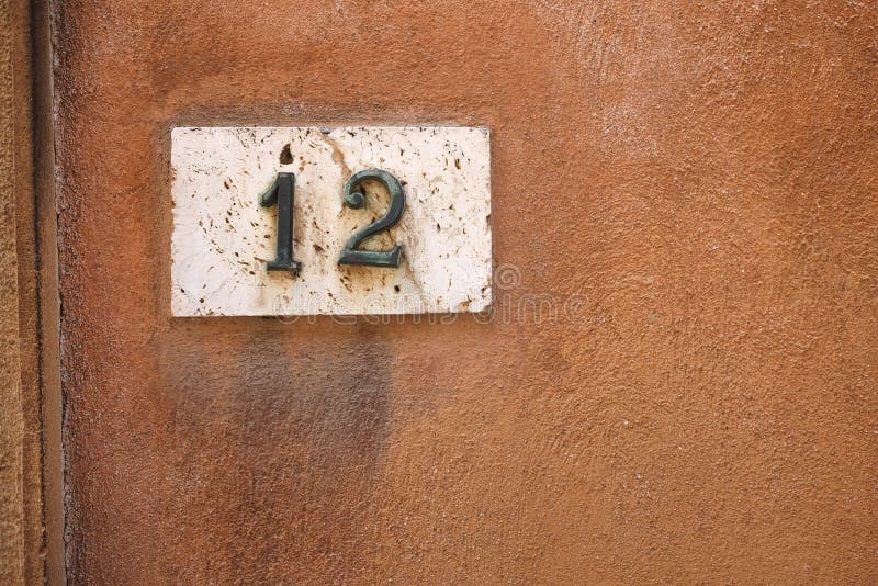 House number on wall stock image. Image of digit, rusty - 90361571