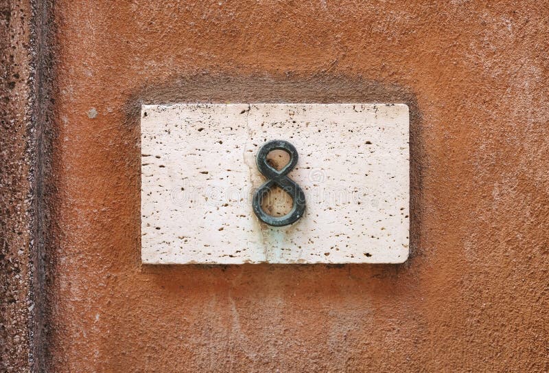 House number on wall stock image. Image of address, architectural ...