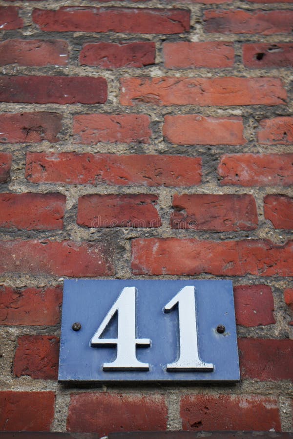 House number stock image. Image of wall, blue, brick - 30926479