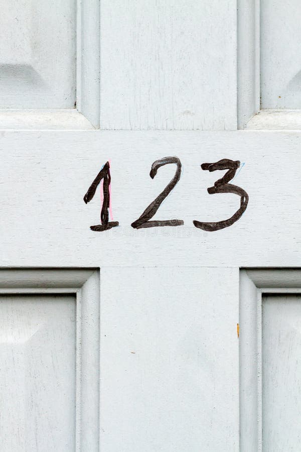 House number 123 stock photo. Image of ornament, wooden - 198777294
