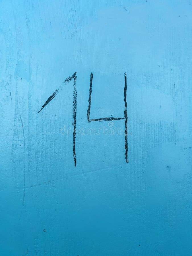 House Number 14 Written on Wooden Door Stock Photo - Image of fourteen ...
