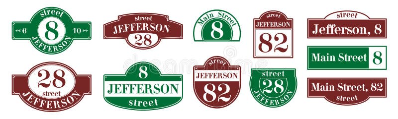 House Numbers Boards Sign Isolated Stock Illustrations – 7 House ...