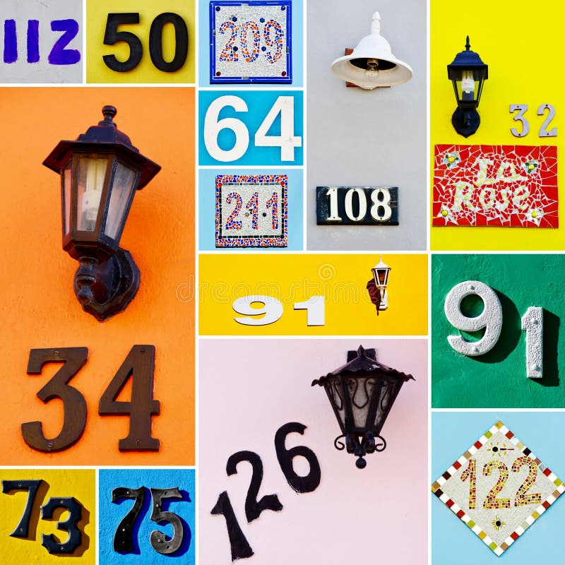House numbers stock image. Image of blue, text, yellow - 56604827