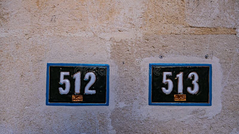 512 513. House Numbers on the Wall Stock Image - Image of ceramic, five ...