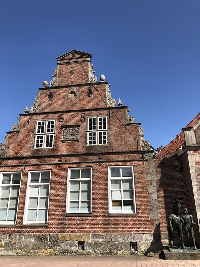 House in the Old Town of Neuenhaus Editorial Image - Image of blue ...