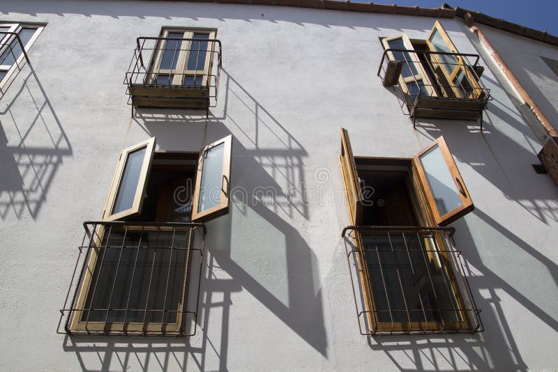 House with open windows stock image. Image of metallic - 52847449