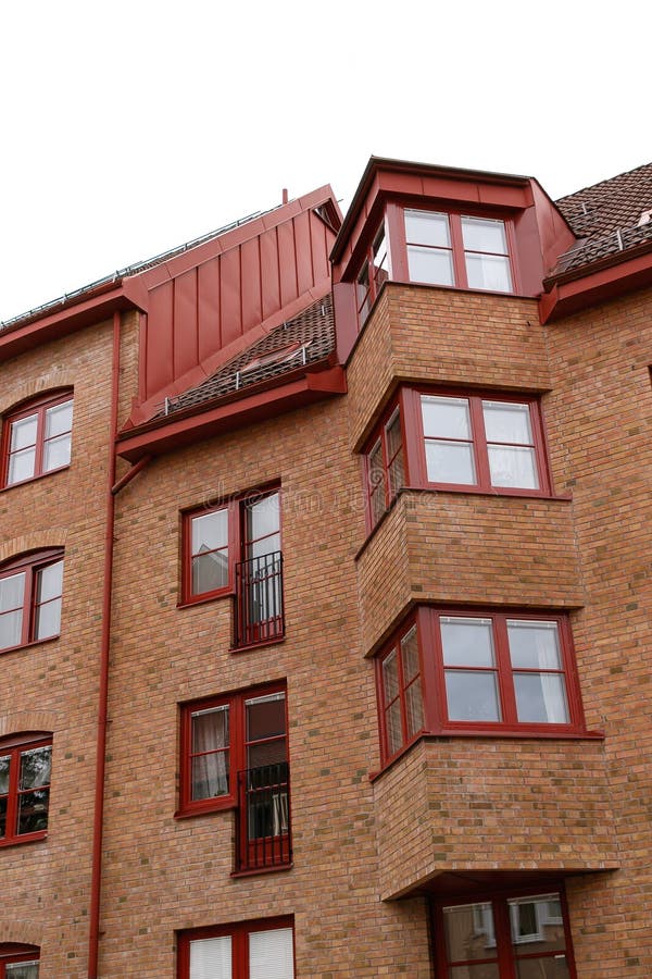 House with oriel stock photo. Image of brick, estate - 99377094