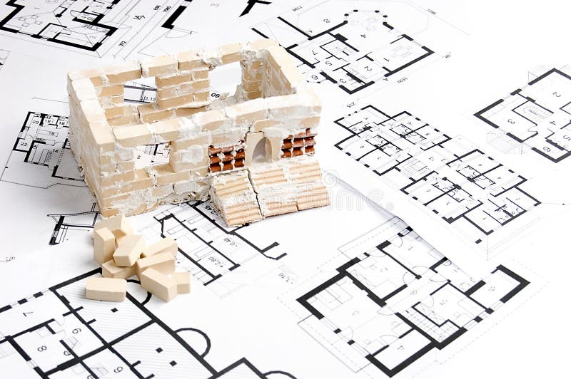 House over blueprint stock photo. Image of inspiration - 7466018