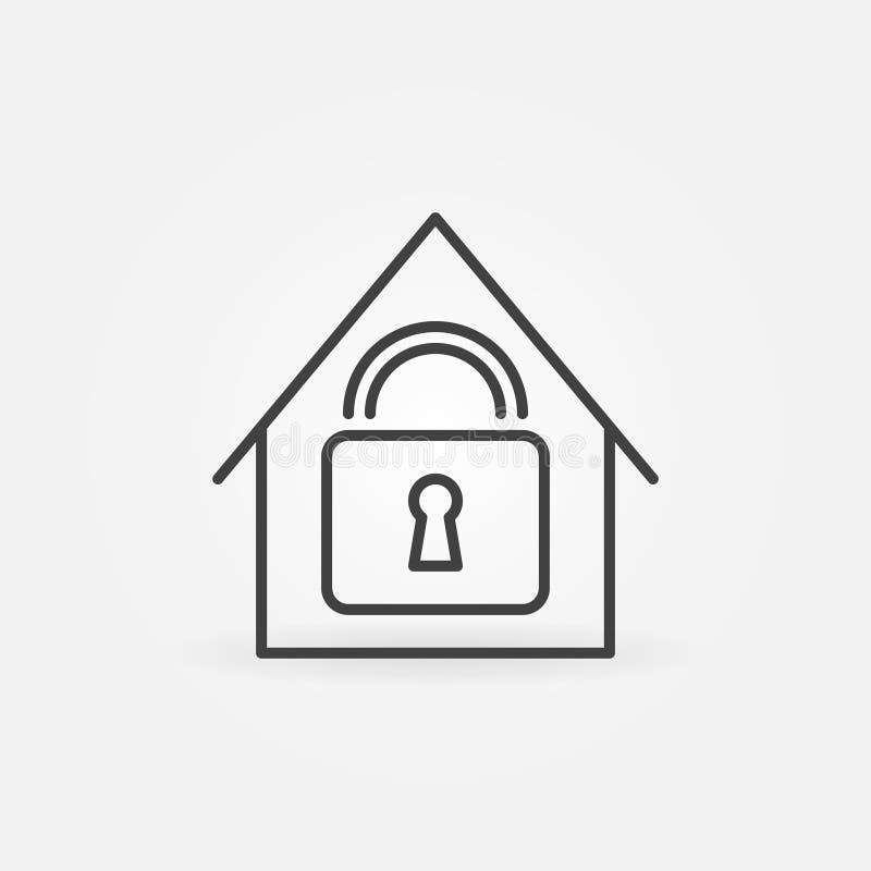 House with Padlock Line Icon. Vector Home Protection Symbol Stock ...