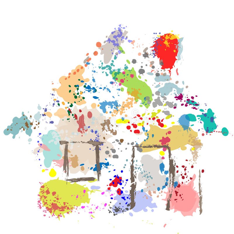 House Paint Drops Splatter Grunge Home Abstract Stock Vector ...