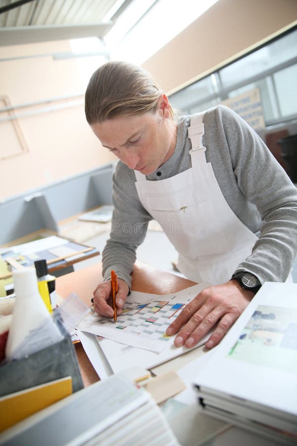 House Painter Preparing Color Samples Stock Image - Image of samples ...