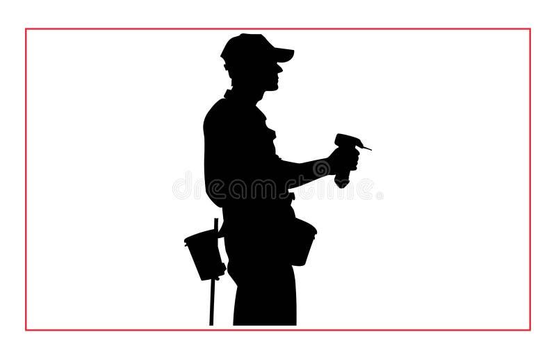 House Painter Silhouette Vector Illustration, Painter Workers on Ladder ...