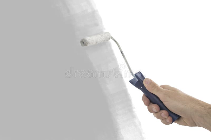 House Painter Using a Paint Roller. Stock Photo - Image of hand ...