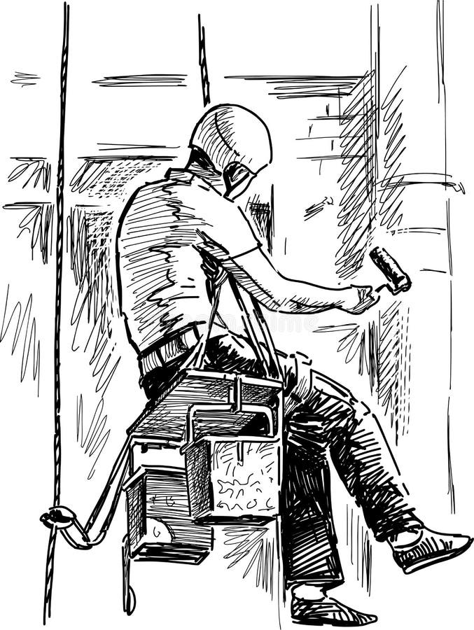 House painter at work stock vector. Illustration of painter - 40641040