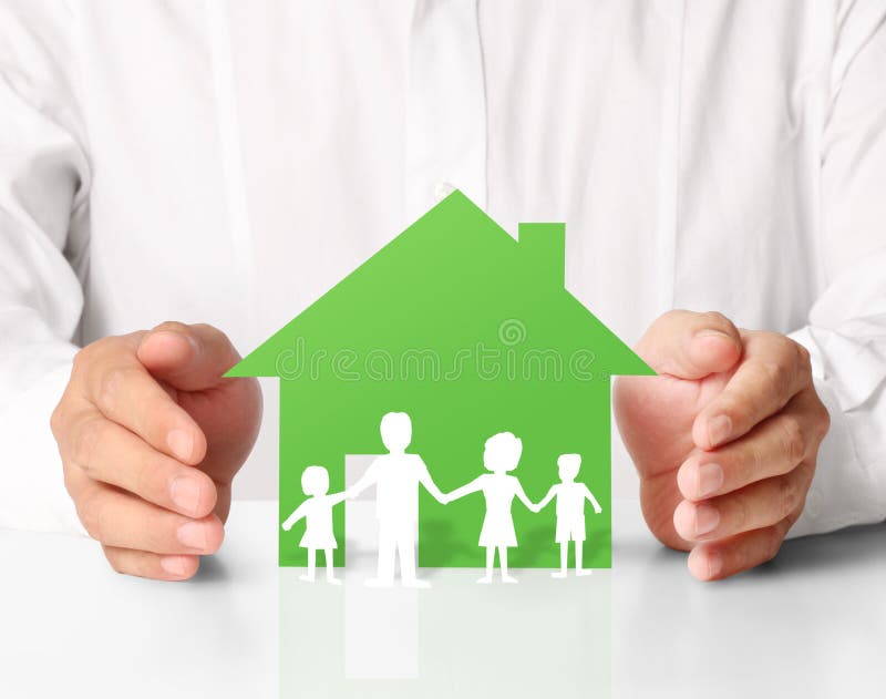 House of paper in hand stock illustration. Illustration of build - 34493755