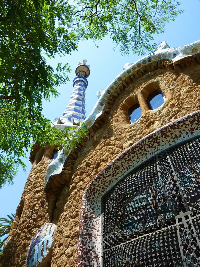 House at Park Guell, Barcelona, Spain Editorial Image - Image of ...