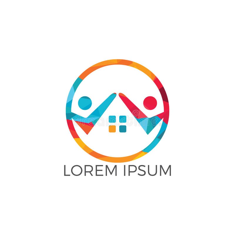 House and People Logo Design. Stock Vector - Illustration of couple ...