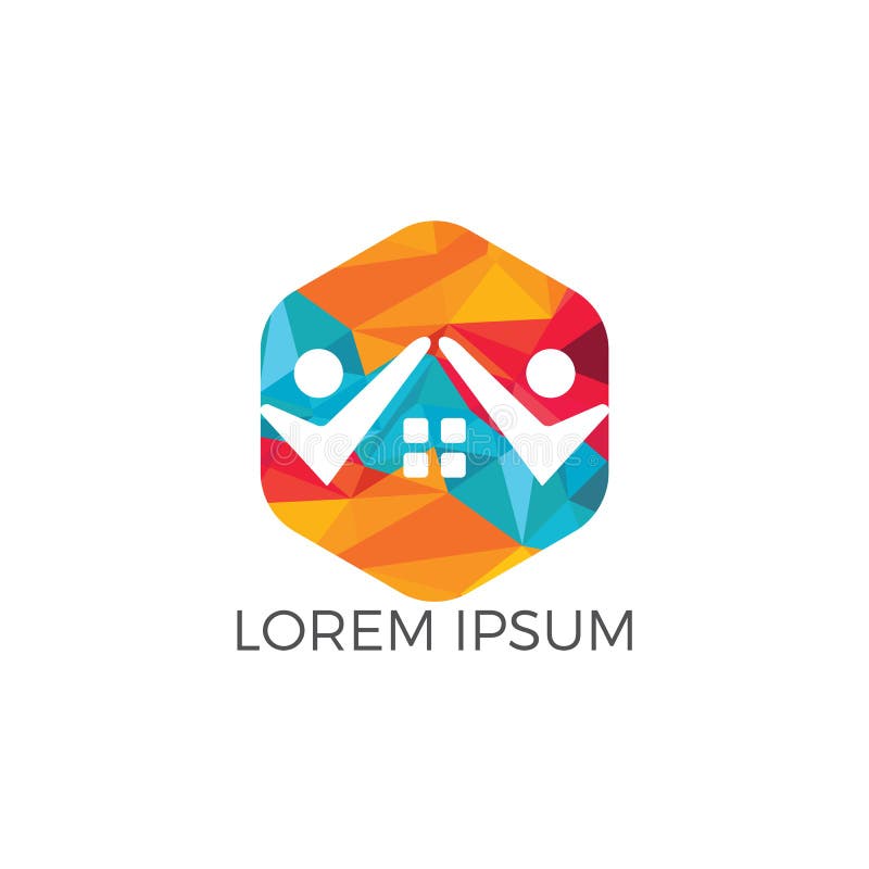 House and People Logo Design. Stock Illustration - Illustration of ...