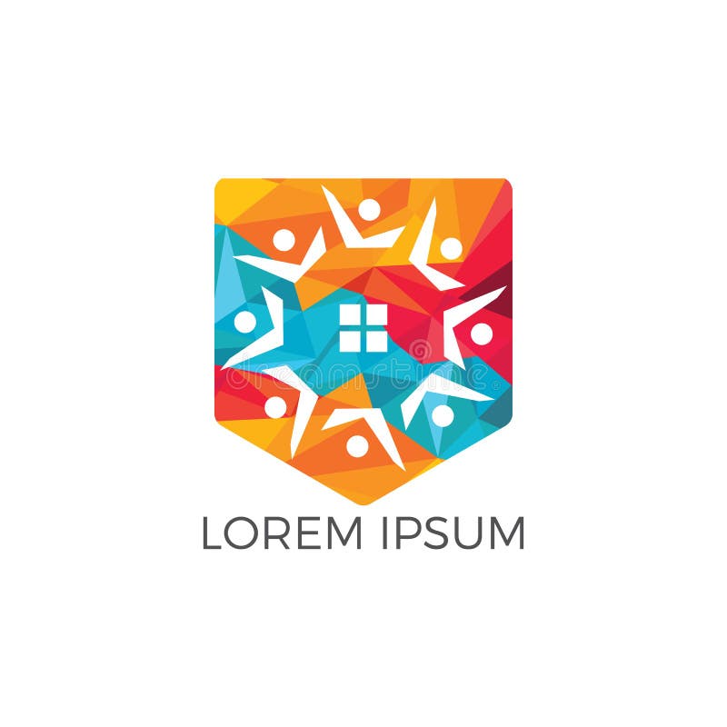 Community Home Logo Design. Stock Illustration - Illustration of happy ...