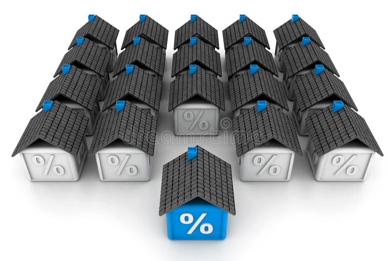 House with percent symbol stock illustration. Illustration of price ...