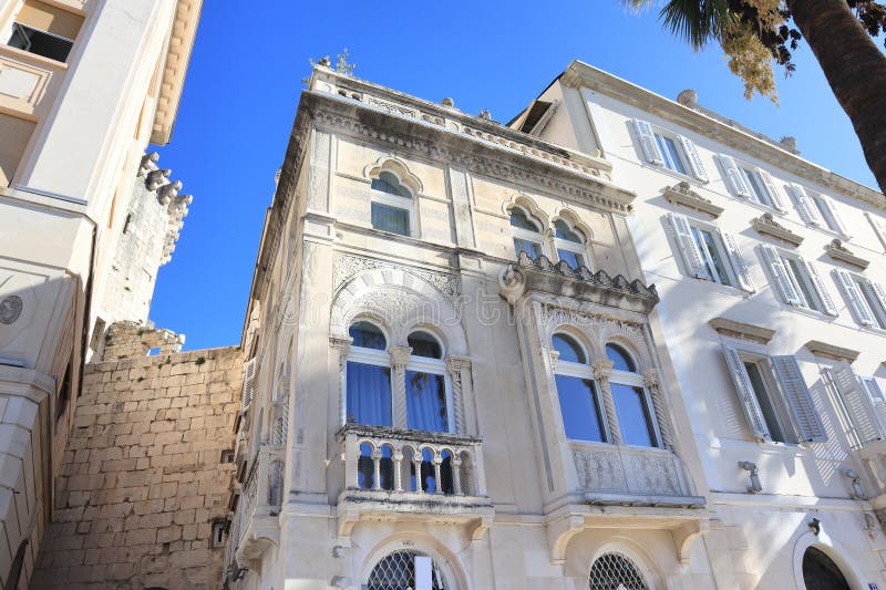 House Perovic in Oriental Style at Embankment in Split, Croatia Stock ...