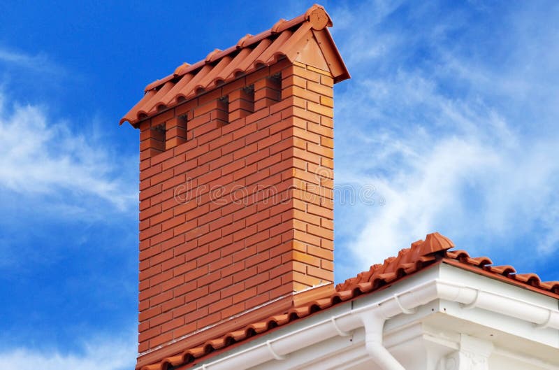House with a pipe stock image. Image of home, tile, roof - 108287817