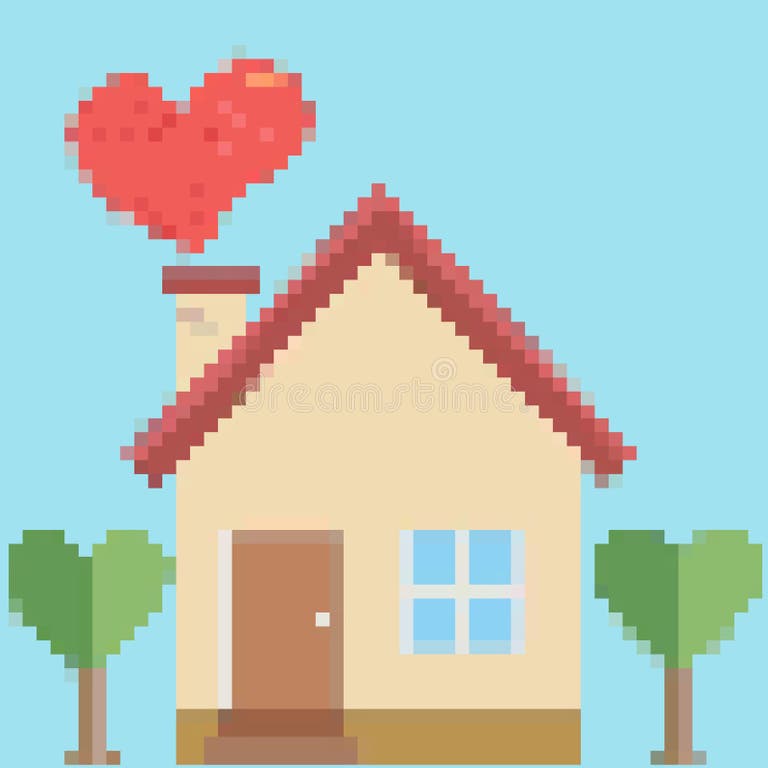 House Pixel Style Pattern Stock Illustrations – 395 House Pixel Style ...