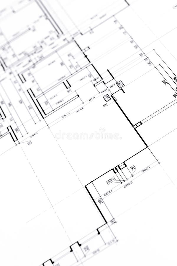 House Plan Blueprints Closeup Stock Photo - Image of detail, house ...
