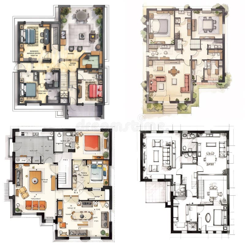 House plan design stock illustration. Illustration of drawing - 286099940