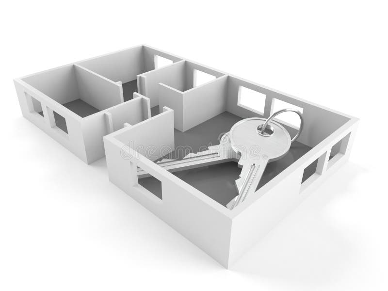 Door key in house shape stock illustration. Illustration of access ...