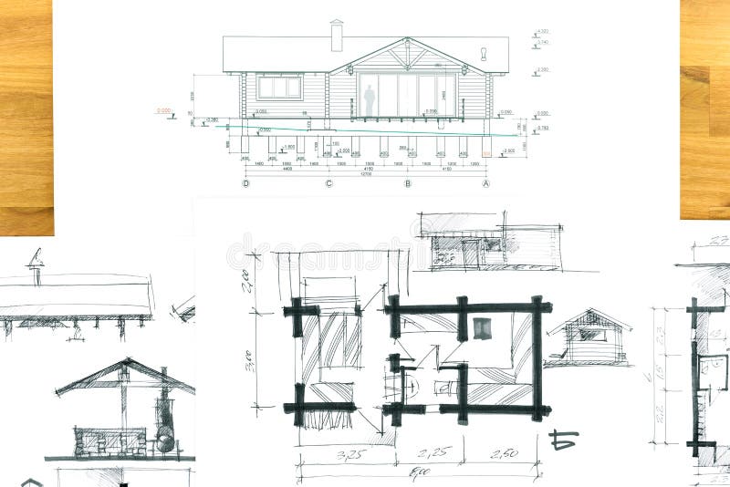 House plan drawing stock illustration. Illustration of concept - 56016434