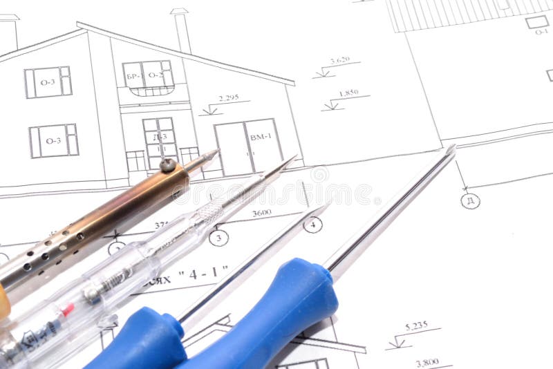 House Plan.electrical Connection. Stock Image - Image of idea ...