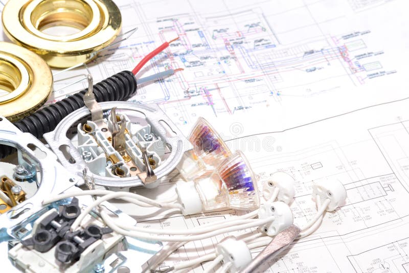 House Plan.electrical Connection. Stock Photo - Image of idea, cable ...