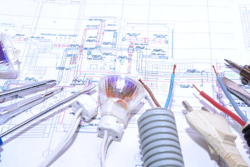 House Plan.electrical Connection. Stock Image - Image of idea ...