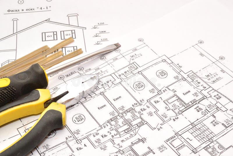 House Plan.electrical Connection. Stock Image - Image of idea ...