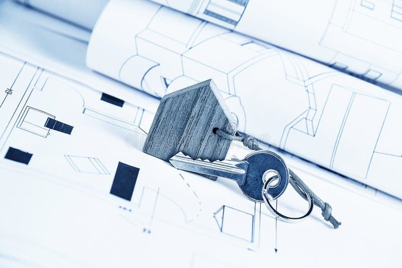 House plan and key stock photo. Image of blueprints, charts - 39803310