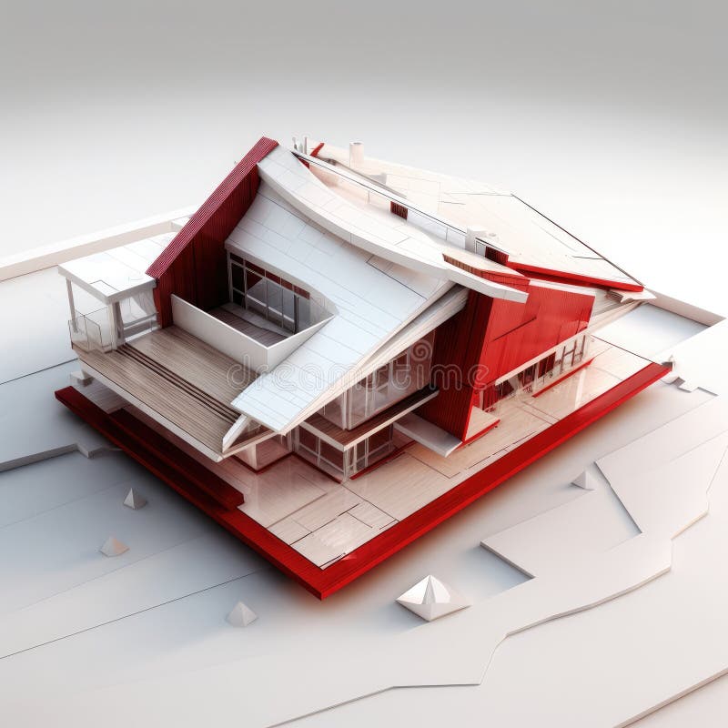 House Plan with Plans on Top. Stock Illustration - Illustration of ...