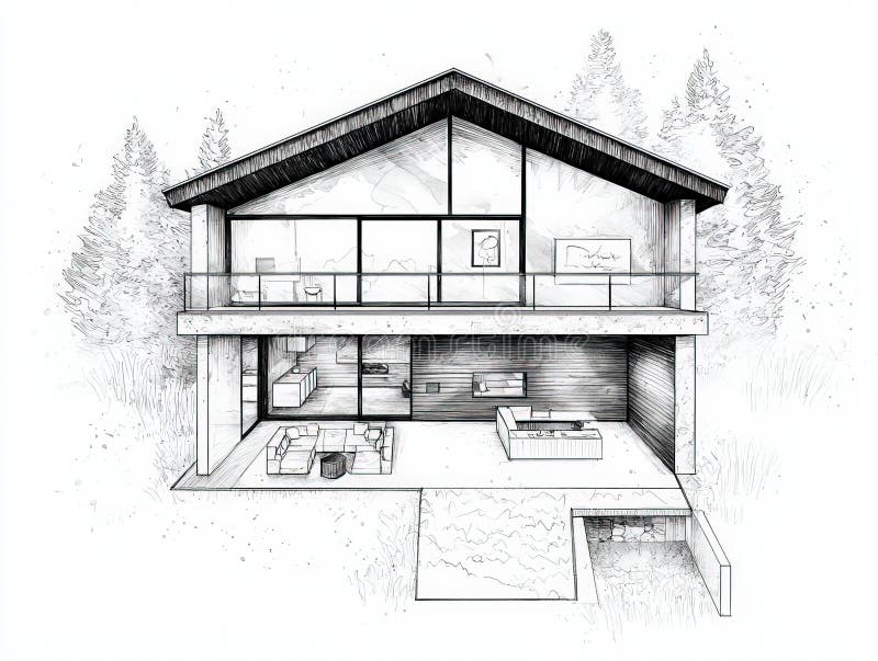 House Plan Sketch: a Technical Representation of a House Plan, Focusing ...