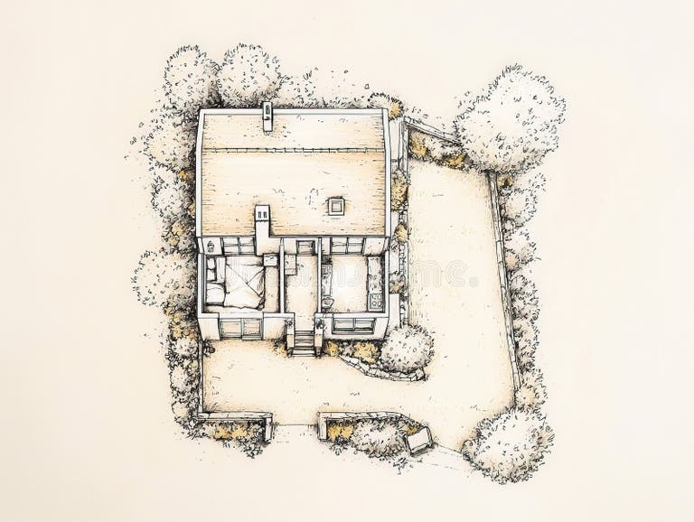 House Plan Sketch: a Technical Representation of a House Plan, Focusing ...