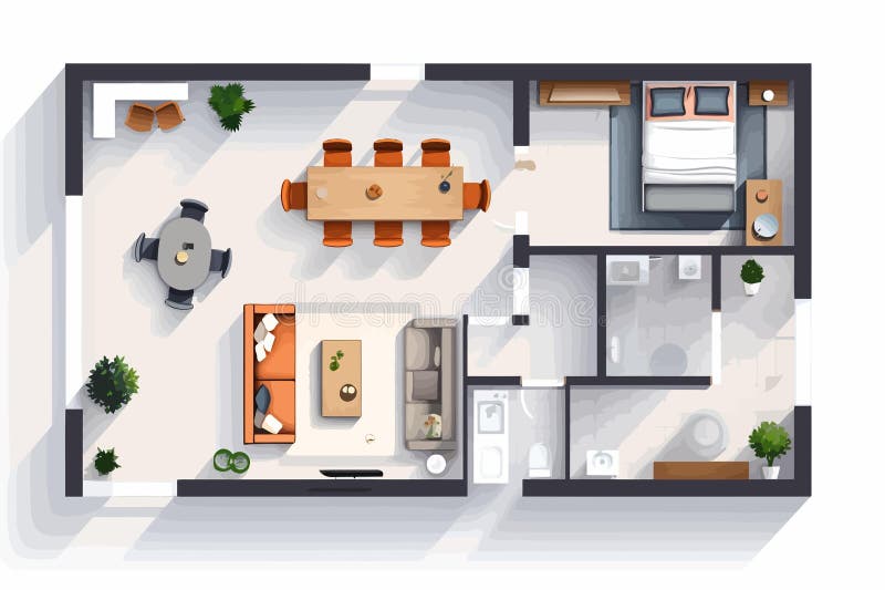 House Plan Top View Vector Flat Minimalistic Isolated Vector Style ...