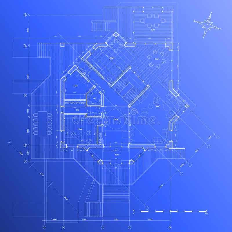 House plan blueprint stock vector. Illustration of construction - 5201795