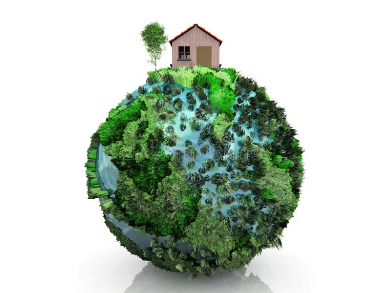 House and planet stock illustration. Illustration of sphere - 21114885