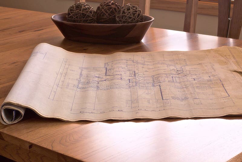 House Plans on the Table stock photo. Image of house - 44819590