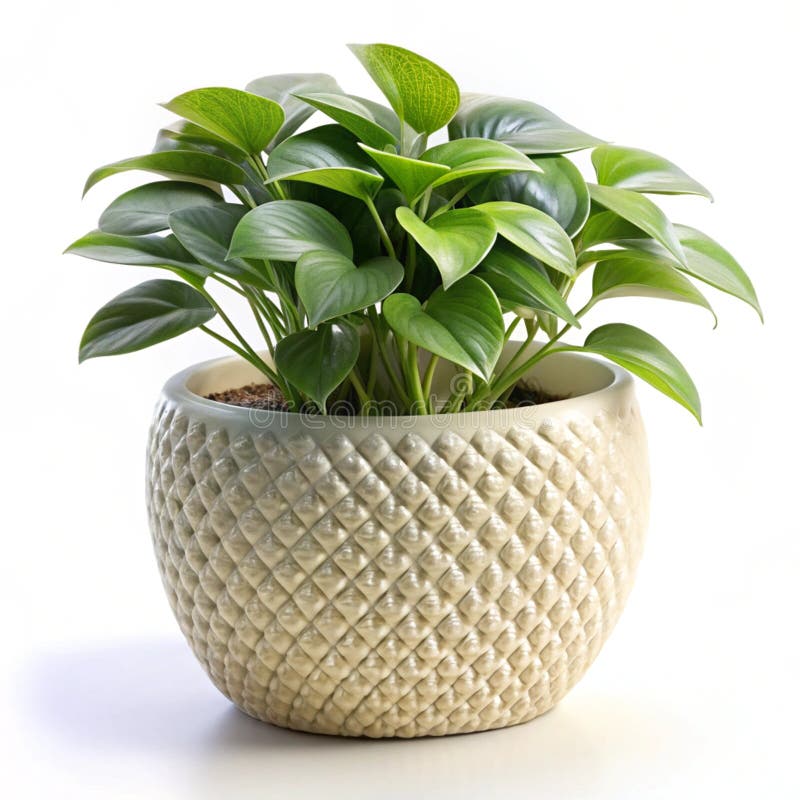 House plant in ceramic pot stock illustration. Illustration of nature ...