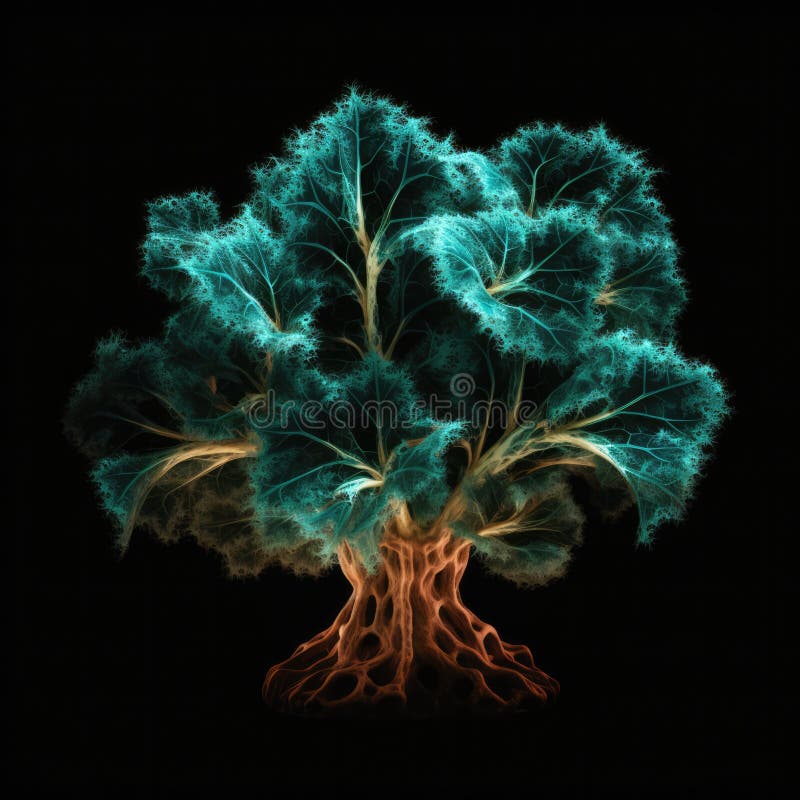 House Plant Shape in Fire on Black Background. Generative AI Stock ...