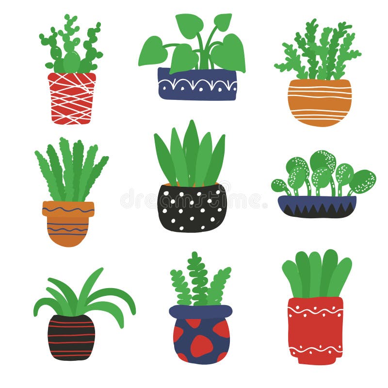 House plants vector set stock vector. Illustration of houseplant ...